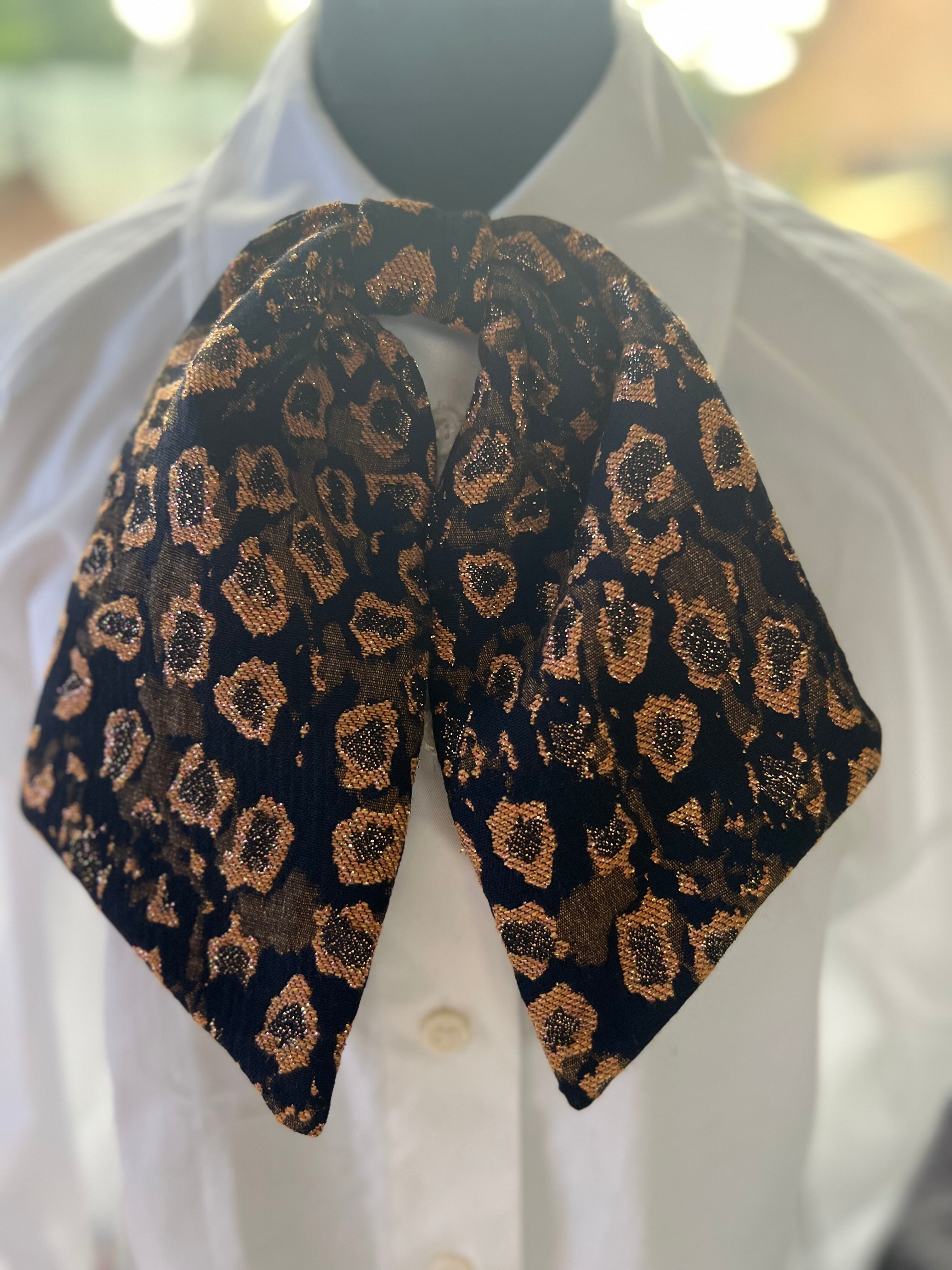 Penny – Clip-On Neck Detail (Black & Gold Animal Print) – GoodnightIrene